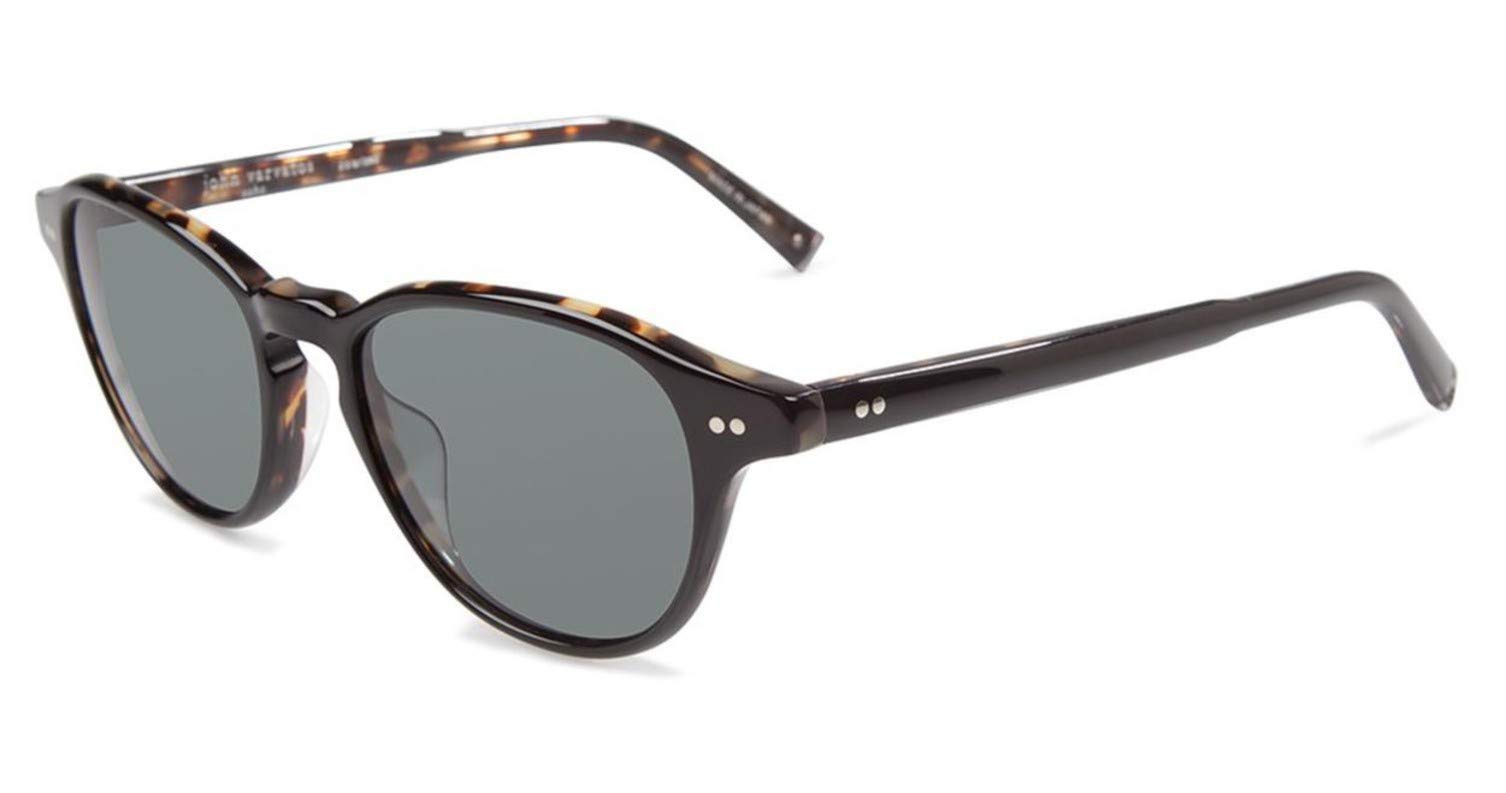 John Varvatos V600 Polarized Oval Sunglasses, Black/TORT UF, 19 mm