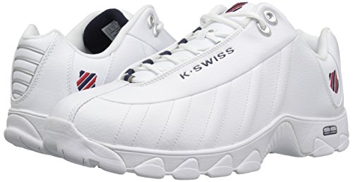 K-Swiss Men's ST329 CMF Sneaker, White/Navy/Red, 8 M
