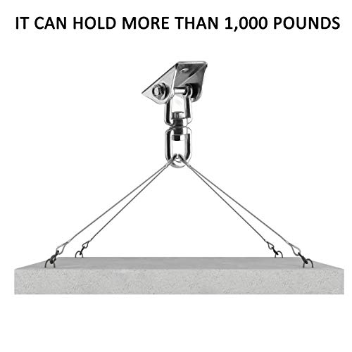 Velomill Hammock Hanging Kit, 1000 lb Capacity Heavy Duty 360° Rotate Swing Ultra Durable Hooks for Swing, Chair, Multiple Indoor Outdoor Gym