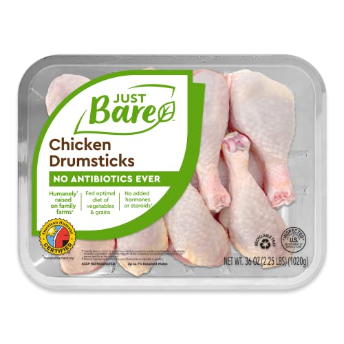 Just Bare® Natural Fresh Chicken Drumsticks | Family Pack | No Antibiotics Ever | Bone-In | 2.25 LB