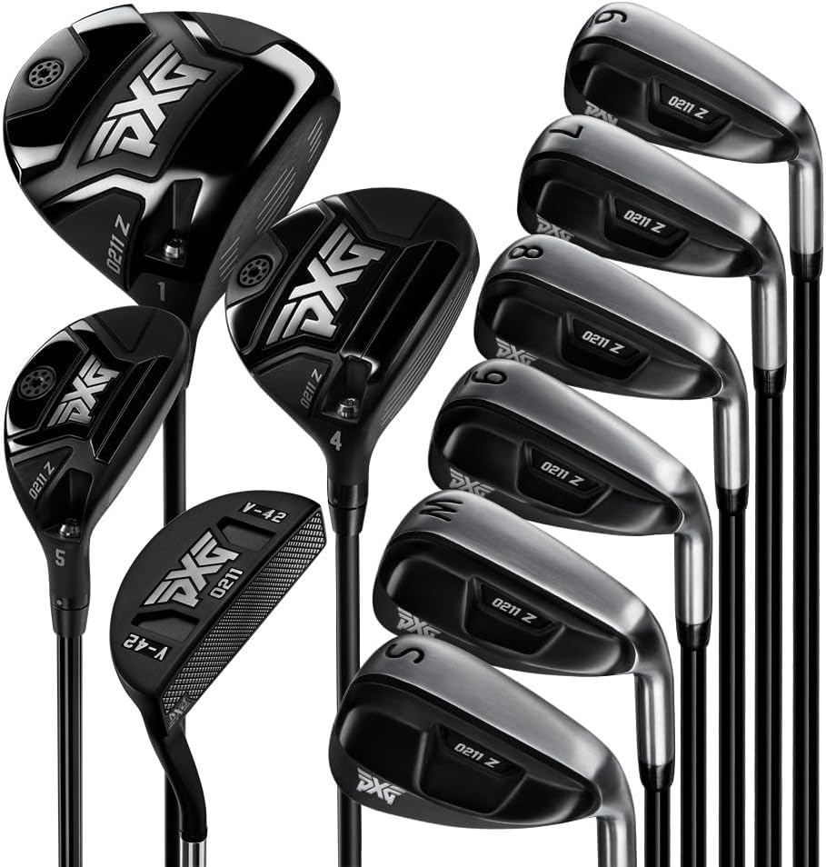 PXG 0211Z Golf Clubs - 7 Club Complete Golf Club Set with Irons, Driver, Fairway, Hybrid, and Putter with Graphite Shafts