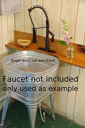 Square Wash Tub with standard 1-1/2" tailpiece Kitchen Sink Basket Drain Strainer (Double tub with standard 1-1/2" tailpiece drain and stand)