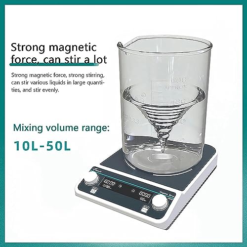 XENITE 10L/20L/50L Digital Display Lab Magnetic Stirrer,50-1500Rpm,23H/ 59Min/ 59Sec,Can Be Rotated Forwards and Backwards,with Stir Bar,20L
