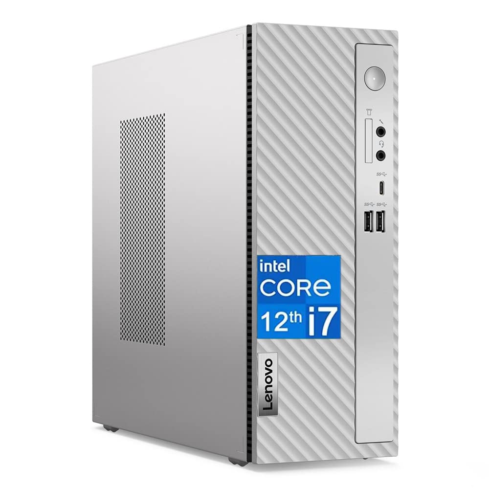 Lenovo 2023 Newest IdeaCentre 3i Desktop PC, Intel Core i7-12700 (12-Core), 16GB, 1TB SSD, Wi-Fi 6, Keyboard and Mouse Combo, Windows 11 Home, Bundle with JAWFOAL