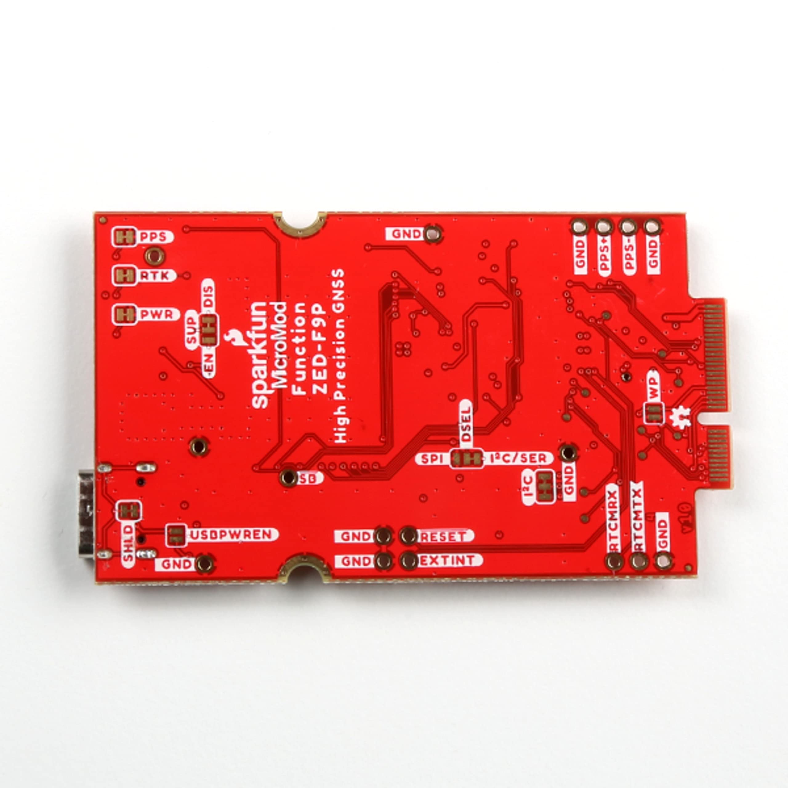 SparkFun MicroMod GNSS Function Board - ZED-F9P GPS Function Board -ZED-F9P Operating Voltage: 3.3V. Board Dimensions: 2.5in x 2.6in x 1.3in