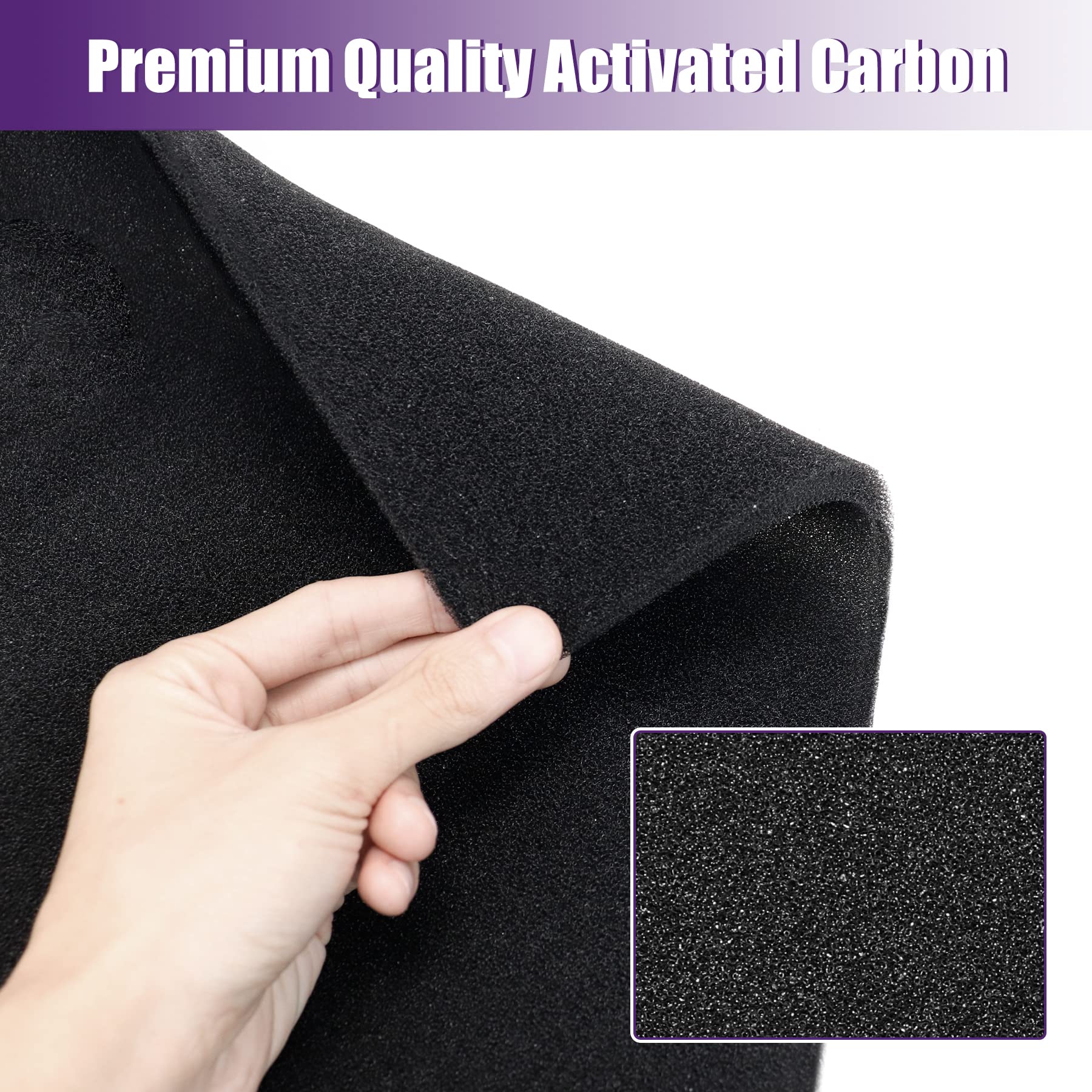 Mxclimate RV Air Conditioner Foam Replacement Filter,Cut-to-fit Foam Pad,39 in x 17 in Replacement Carbon Pre Filter Roll for Most,Air Purifier Furnace,Kitchen Trash Cans,Pet Deodorant Mat