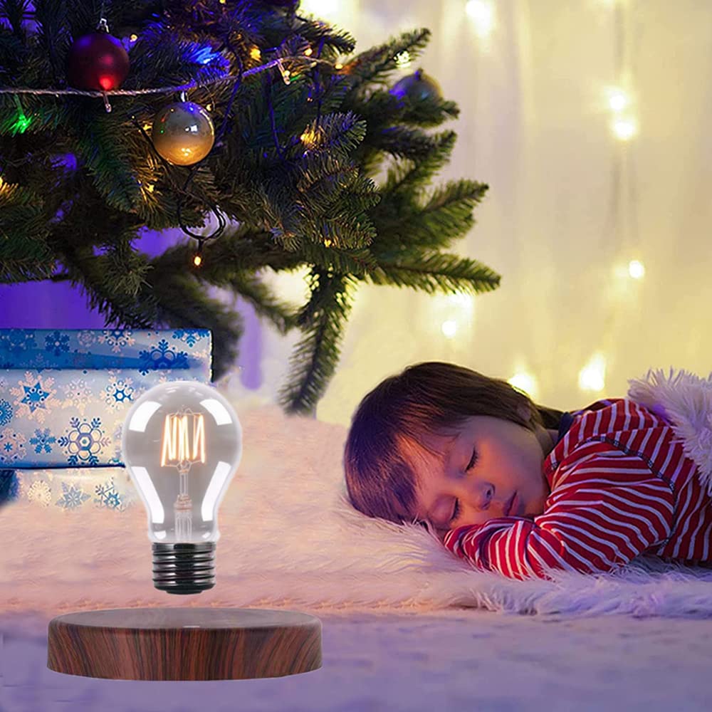 Magnetic Levitating Floating Wireless LED Light Bulb Desk Lamp ,Magic Desk lamp, Science Fiction into Reality, Suitable for Room and Office Decoration,Unique Gift Instantly Become The Focus