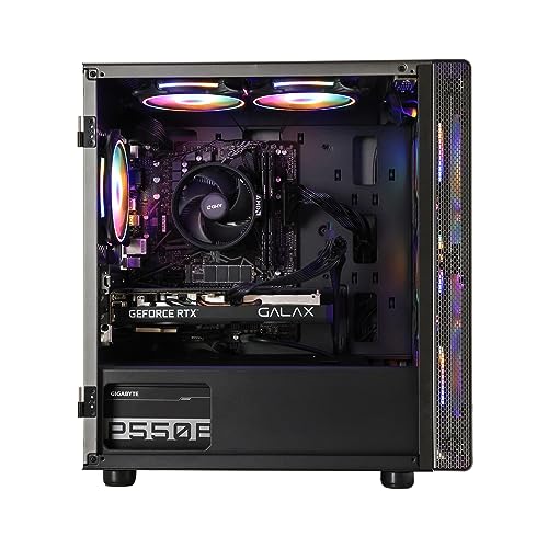 MXZ Gaming PC Desktop Computer, AMD Ryzen 5 5600, RX6700XT,16GB DDR4, NVME 1 T SSD, 6RGB Fans, Win 11 Pro Ready, Gamer Desktop Computer(R5 5600| RX 6700XT)
