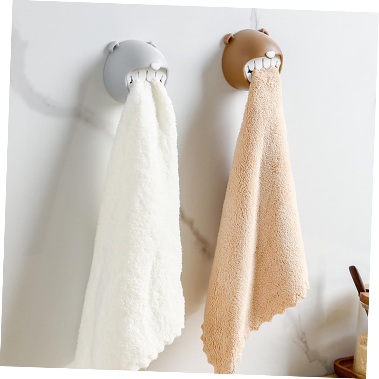 JOINPAYA 4pcs Towel Hooks Kitchen Towel Hook Towel Holder Wall Hooks for Towels Bathroom Accessories Towel Hook for Bathroom Wall Stick on Towel Hook Towel Rack Cabinet Door Pp