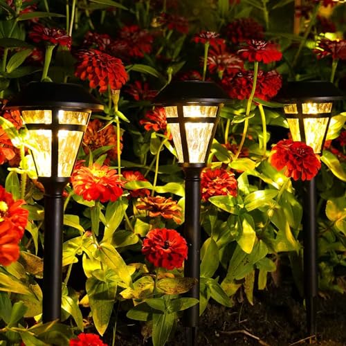TWINSLUXES 12 Pack Solar Pathway Lights Outdoor Waterproof Garden Walkway Lights LED Landscape Lighting Auto On/Off Dusk to Dawn for Pathway,Sidewalk, Lawn, Patio, Yard - Warm White…