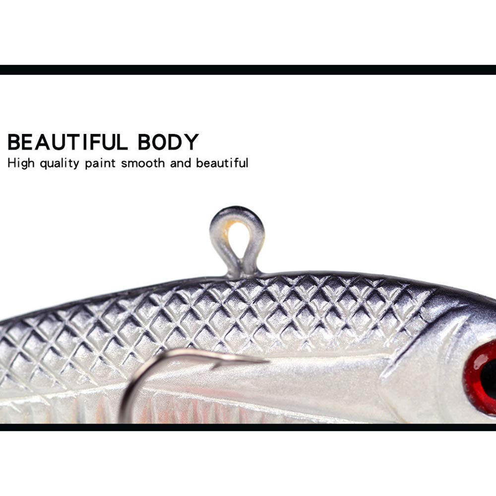 LOVEPET Ice Fishing Bait,Simulation Bait,Ice Hook,Three Hooks,Lures Bait,Fake Bait,Fishing Tackle,5cm, 20g/30g,8 Pcs