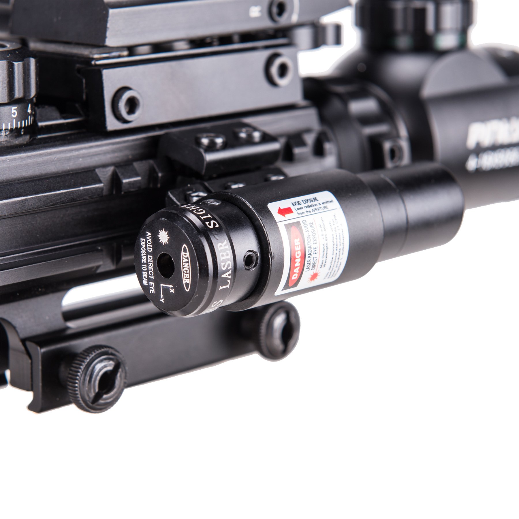 Pinty 3 in 1 Scope Combo 4-16x50EG Illuminated Rifle Scope + 4 Reticle Red&Green Reflex Sight + Red Dot Laser