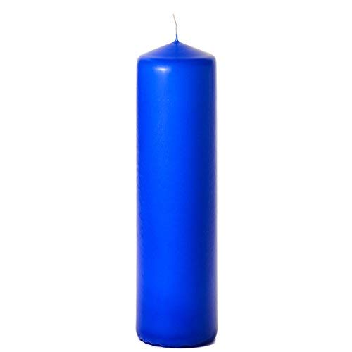 KYS Pack of 2, Pressed 3" x 12" Pillar Candles Unscented Royal Blue for Weddings, Home & Event Decoration, Relaxation, Made in US