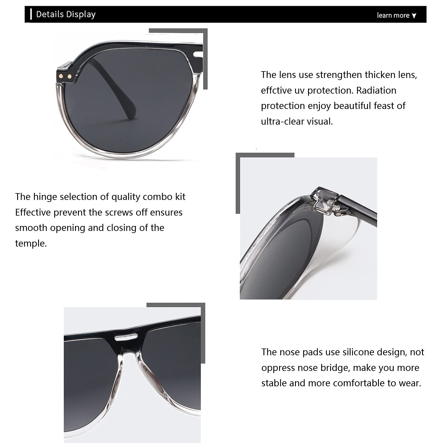 KYMISINKY Fashion Vintage Aviator Sunglasses for Women Men Large Frame with Side Shield UV Protection KY2000S (Transparent Red/Red Lens)