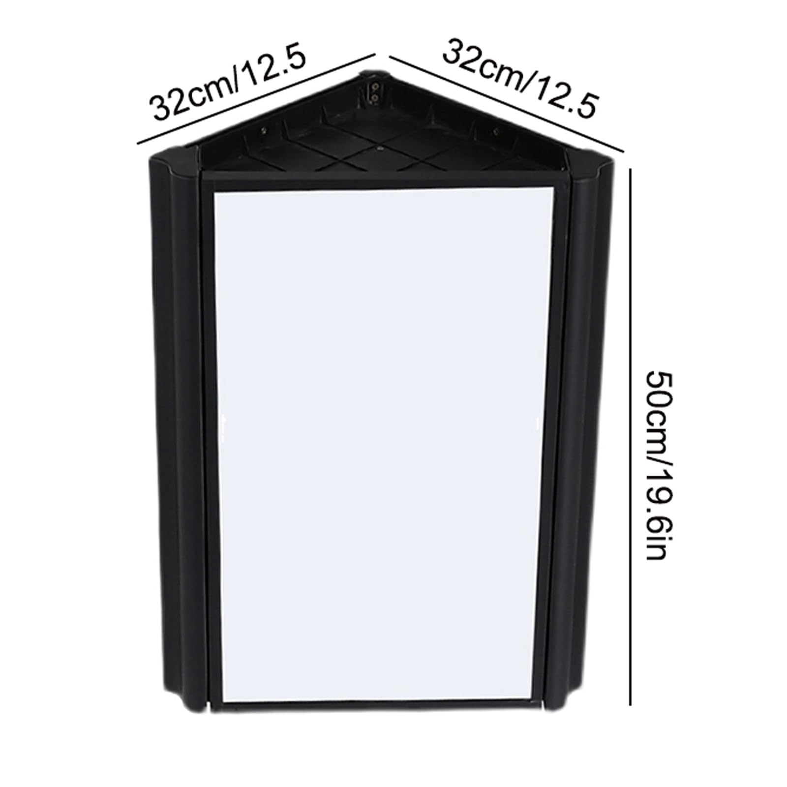 WXMYOZR Medicine Cabinet Bathroom Vanity Mirror,Corner Vanity Mirror for Small Space, Wall Mounted Bathroom Storage Cabinet with Mirror, Aluminum Alloy Construction IP54 Waterproof,Black