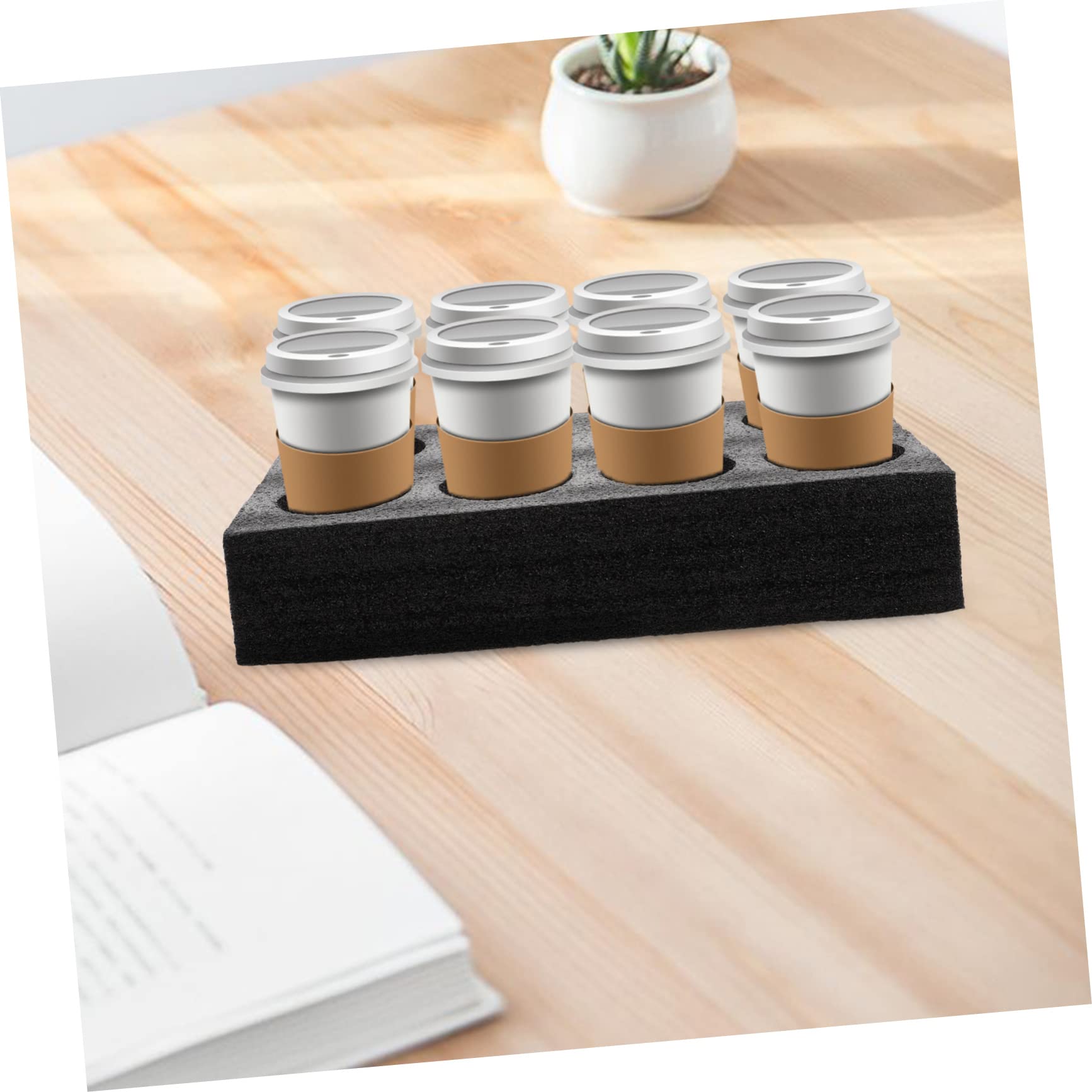 Mobestech Milk Tea Cup Holder Car Table Tray Beverage Takeout Accessory Foam Cup Holder Bike Stand Foam Drink Carrier Holder Trays Outdoor Trash Can Bracket Clip Travel Drinks Pearl Cotton