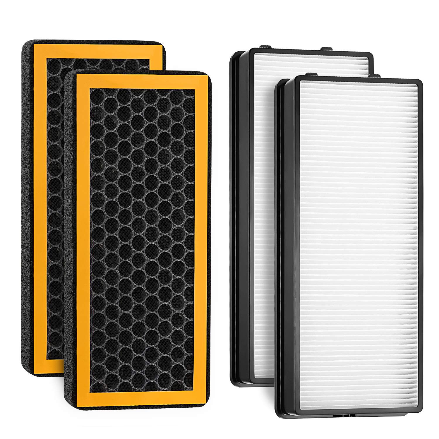 LINNIW Replacement Filter Pack Compatible with HoMedics PetPlus at-PETODR Filter and TotalClean at-OFL Filter for AT-PET01, AT-PET02, AR-45, 4 Pack