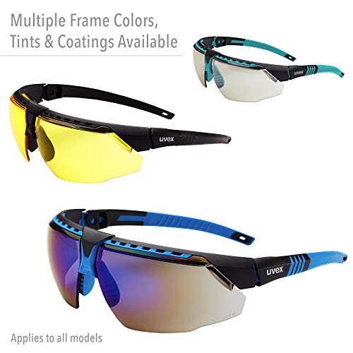 UVEX by Honeywell Avatar Safety Glasses, Blue Frame with Clear Lens & HydroShield Anti-Fog Coating (S2870HS)