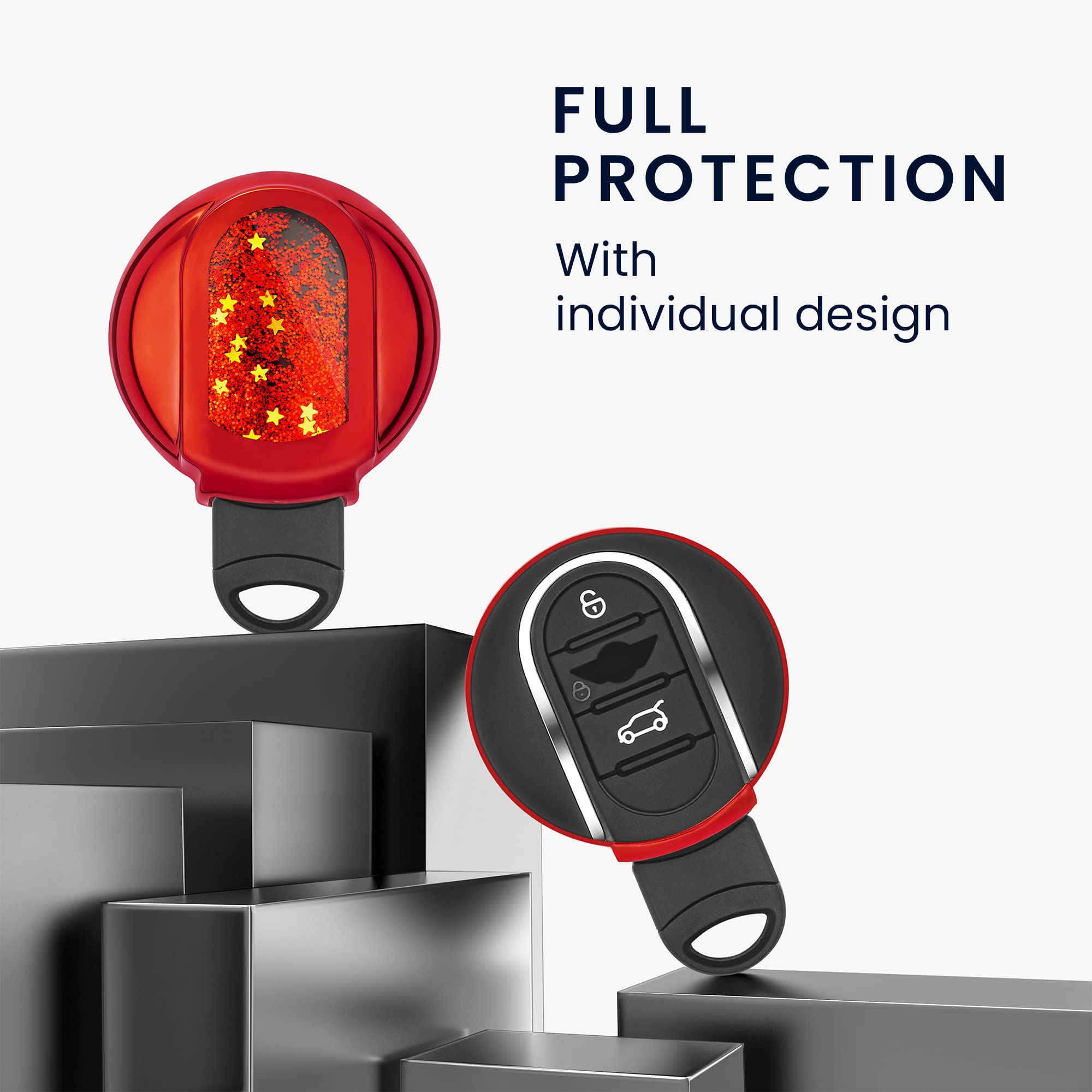 kwmobile Key Cover Compatible with Mini - Stars Snow Globe