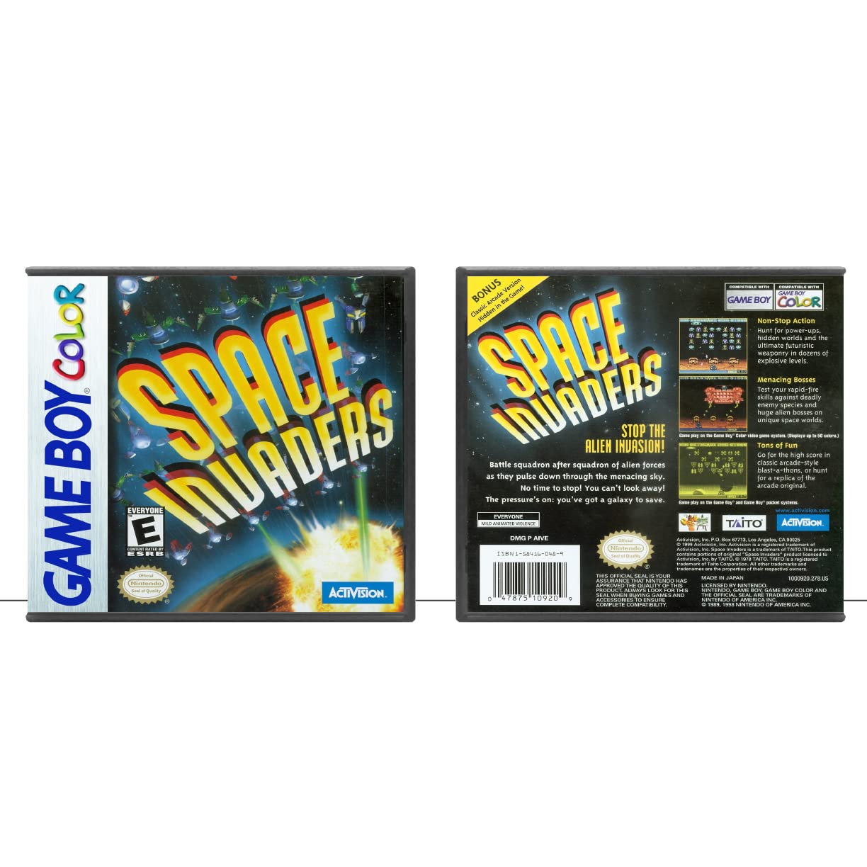 Space Invaders | (GBC) Game Boy Color - Game Case Only - No Game