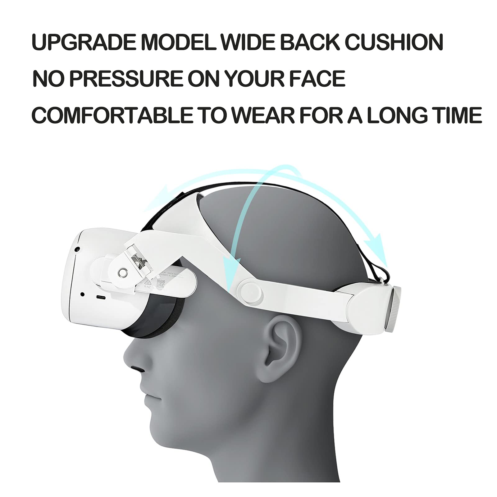 Oculus Quest 2 Halo Strap and Silicone Face Cover - Adjustable Replacement for Quest 2 Elite Strap - Relieved Face Pressure Comfortable Touch - Oculus Quest 2 VR Accessories Head Strap (White)