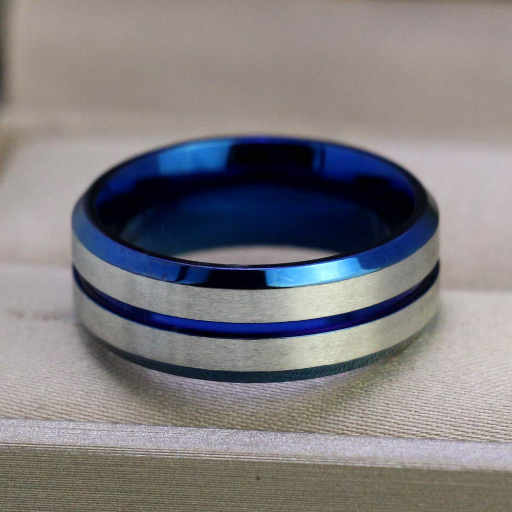 LOVERSRING Two Rings Wedding Ring Sets His and Hers Promise Ring Couples Bridal Sets Women 925 Sterling Silver Heart Cz Man Brushed Finished Tungsten Carbide Wedding Bands