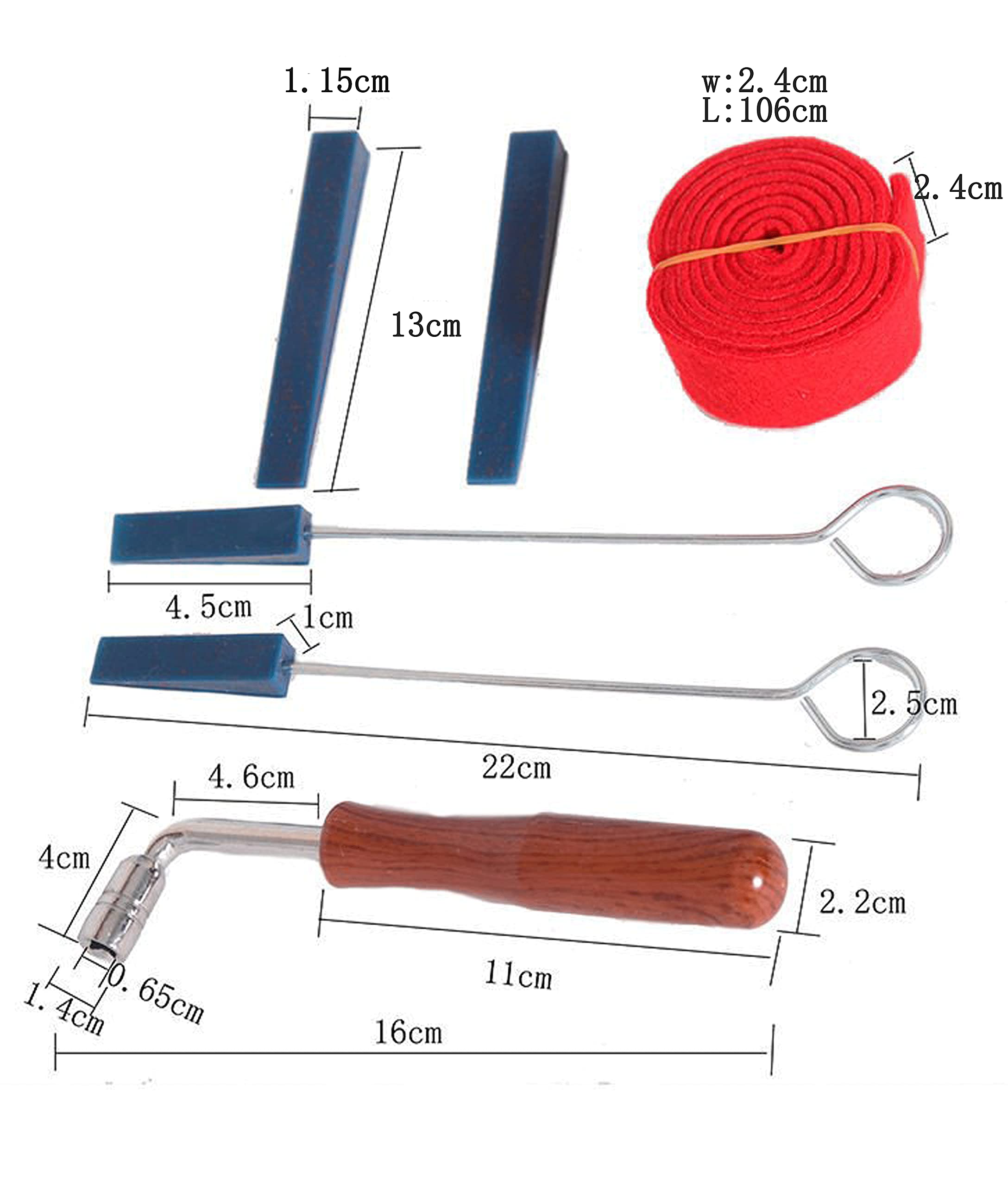 NC AYUBOUSA Piano Tuning Kit, Professional Piano Tuner Kit Including Tuning Wrench Hammer, Temperament Strip, Mute Kit, Piano DIY Fixing Set (9 pcs in Pack)