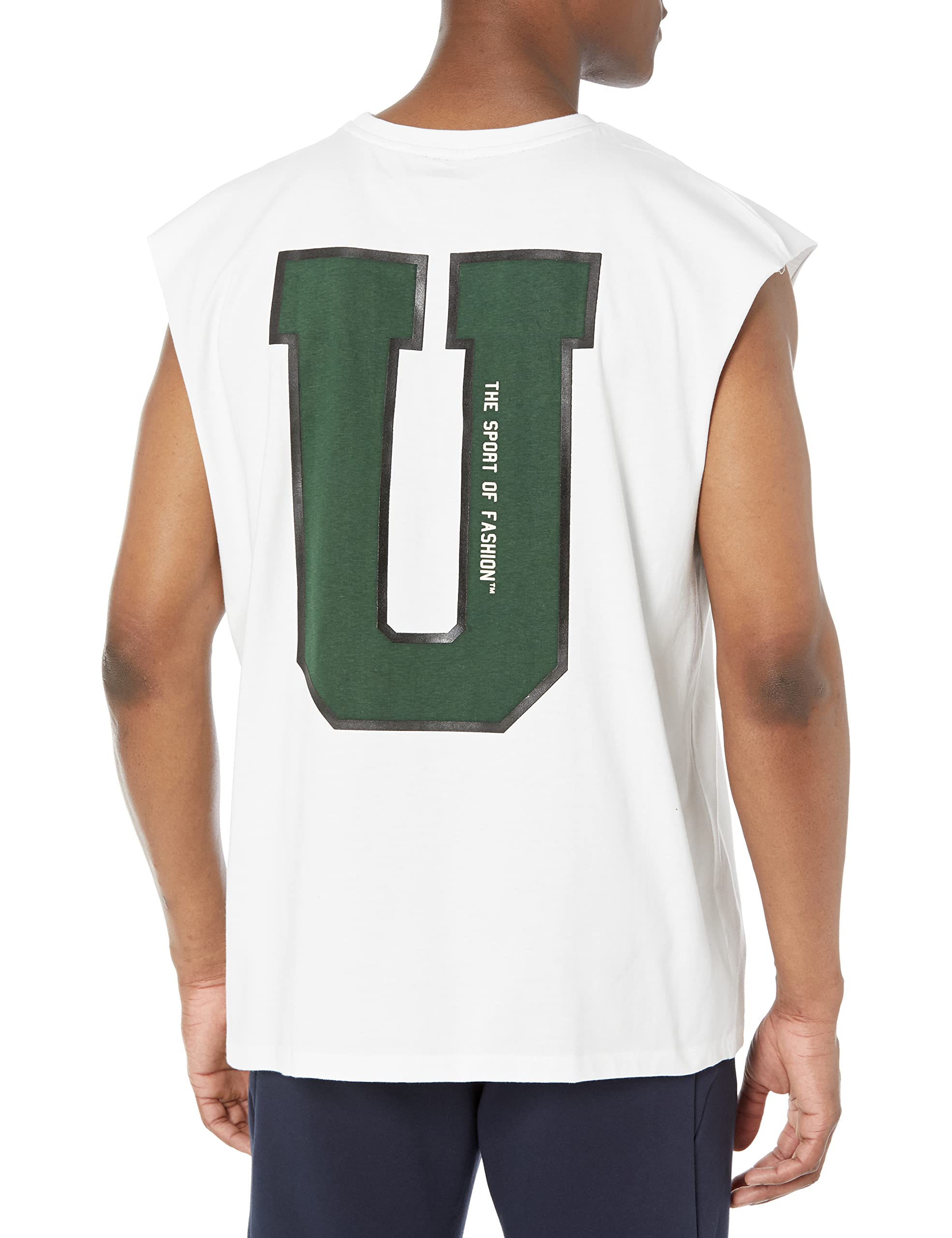 Spalding Men's X UNKNWN Sleeveless Cut Off Shirt, Bright White, Large