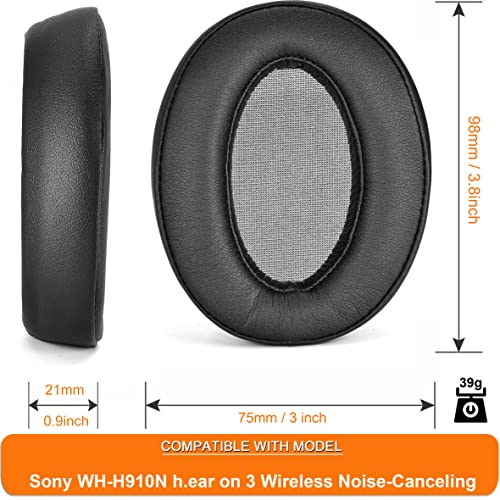 WH-H910N Ear Pads - defean Replacement Ear Cushion Cover Compatible with Sony WH-H910N h.Ear on 3 Wireless Noise-Canceling Headphones (Black)