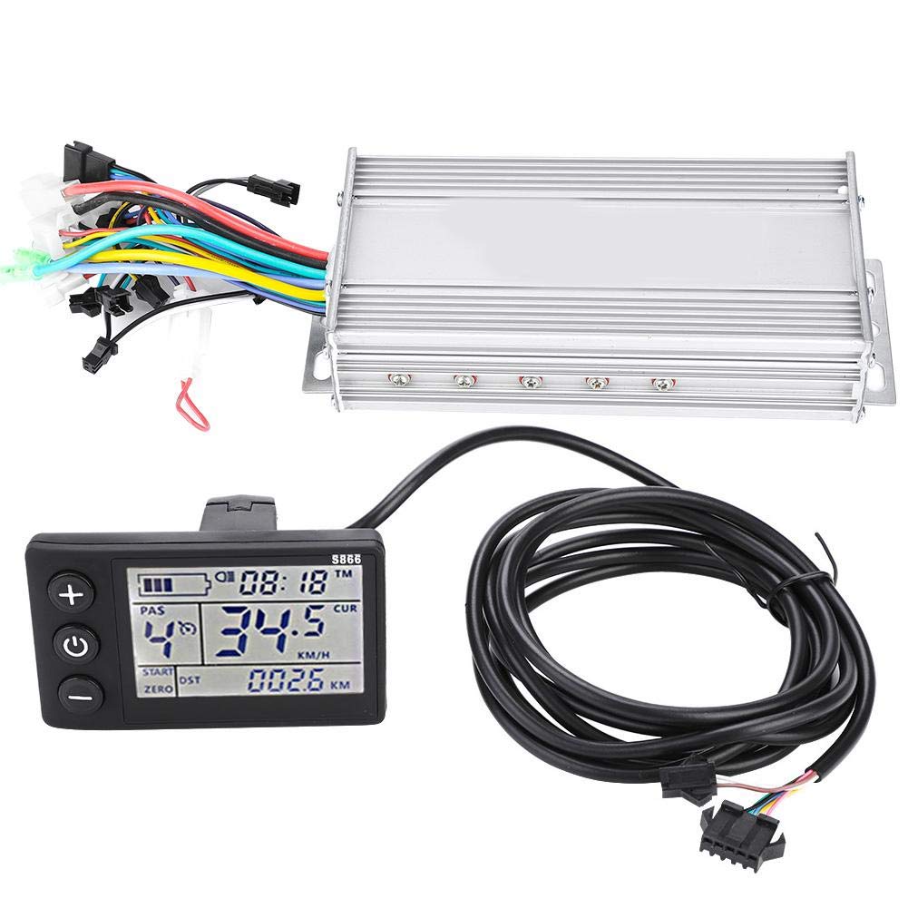 Junluck Motor Brushless Controller + LCD Display, Waterproof LCD Display Panel 5 Gear Adjustable Electric Bicycle E-Bike Scooter Brushless Controller Kit(1000W 48V)