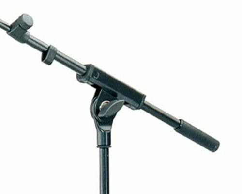 K&M Konig & Meyer 21080.500.55 Tripod Microphone Stand w/Telescoping Boom | Clutch Height Adjustment | Soft-Touch Lock | Folding Leg Design | Zinc Die-Cast Base | German Made | Black