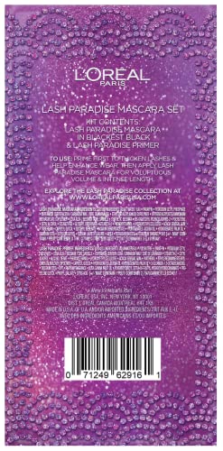 L’Oreal Paris Voluminous Lash Paradise Mascara & Lash Primer Holiday Set, Blackest Black and Millennial Pink, 1 kit