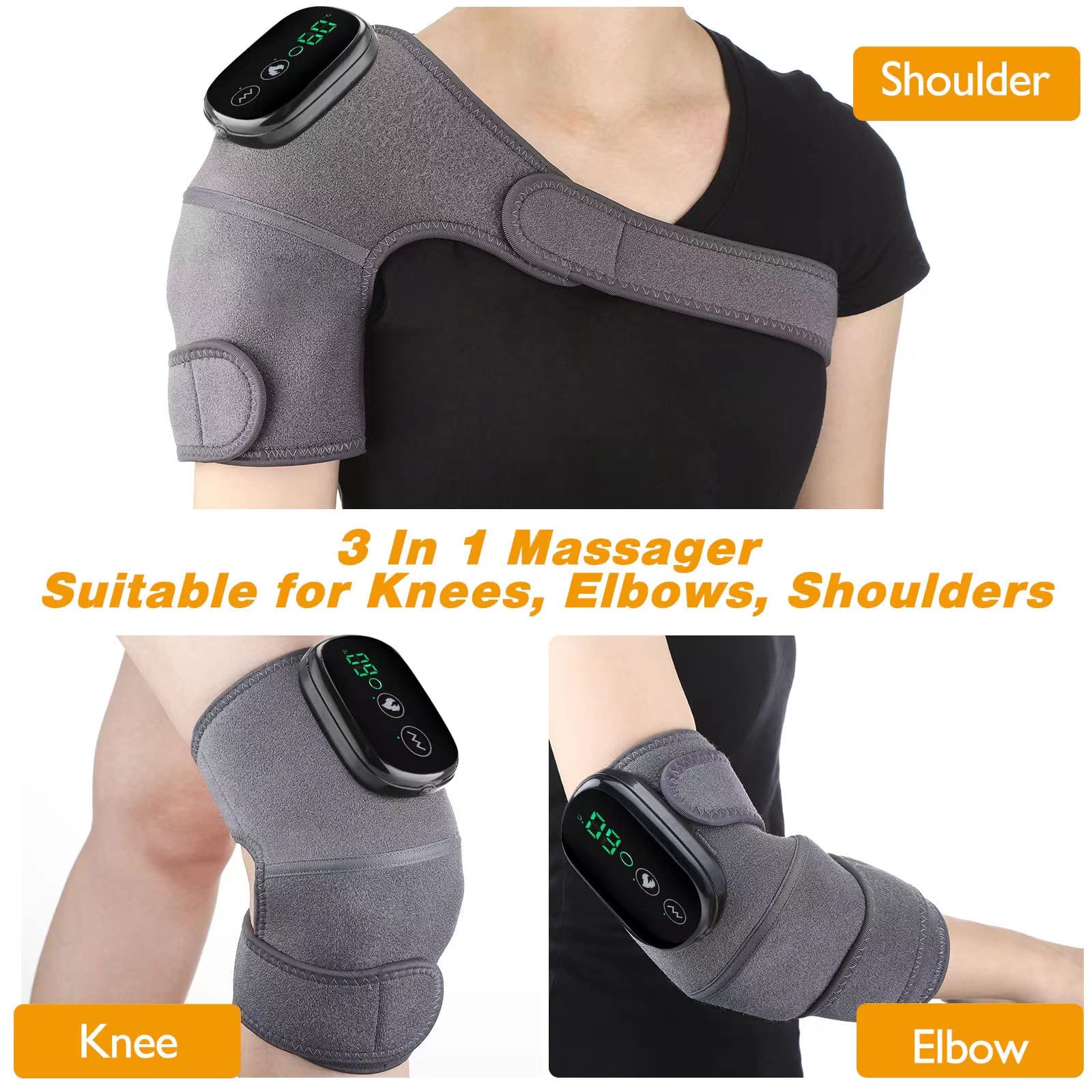 ONIYEA Knee Massager, Heated Knee Braces with Vibration, 3 Modes and 3 Intensities (1)