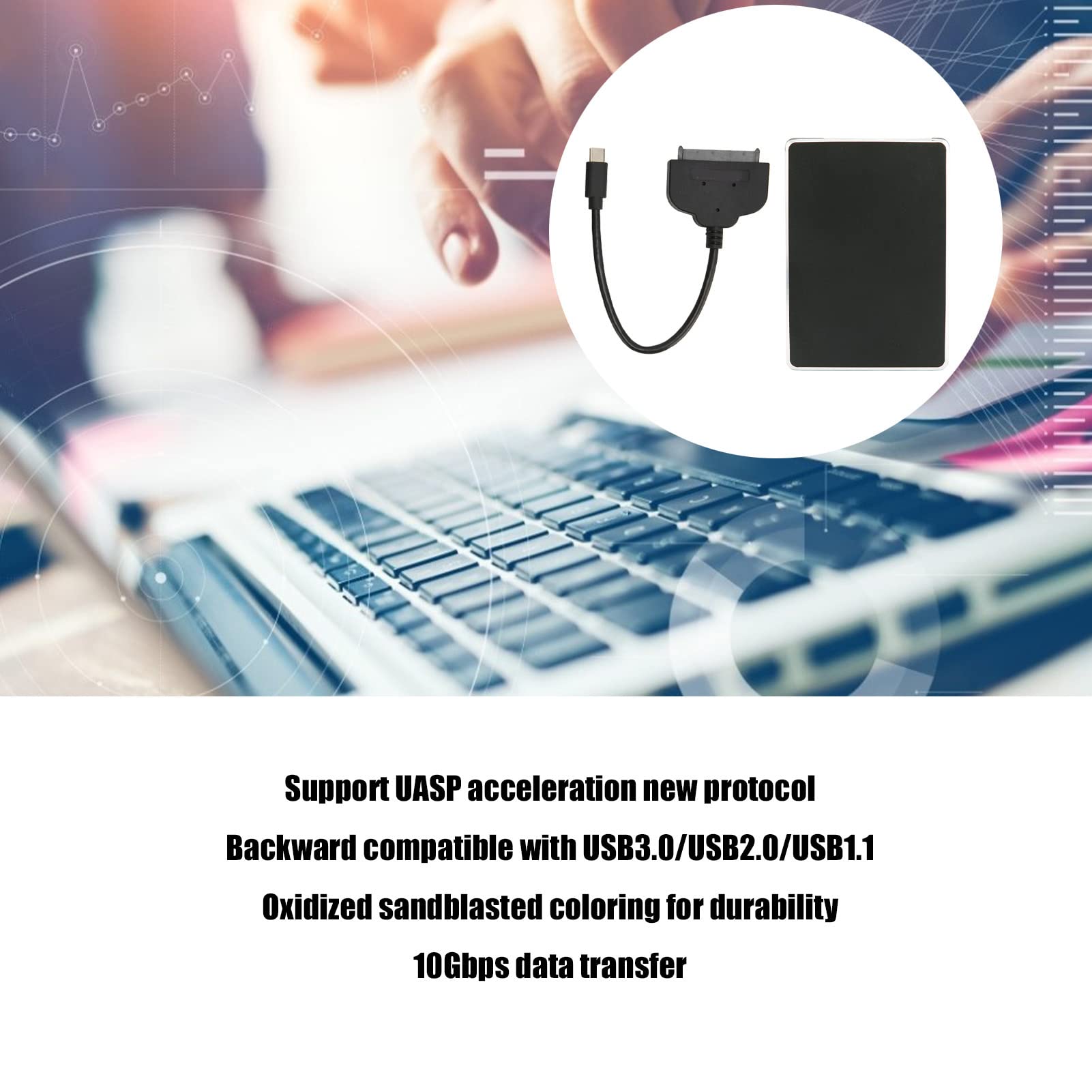 SSD Enclosure, Lightweight and Durable 10Gbps Data Transmission Hard Drive Adapter Card for Home Computer for Office