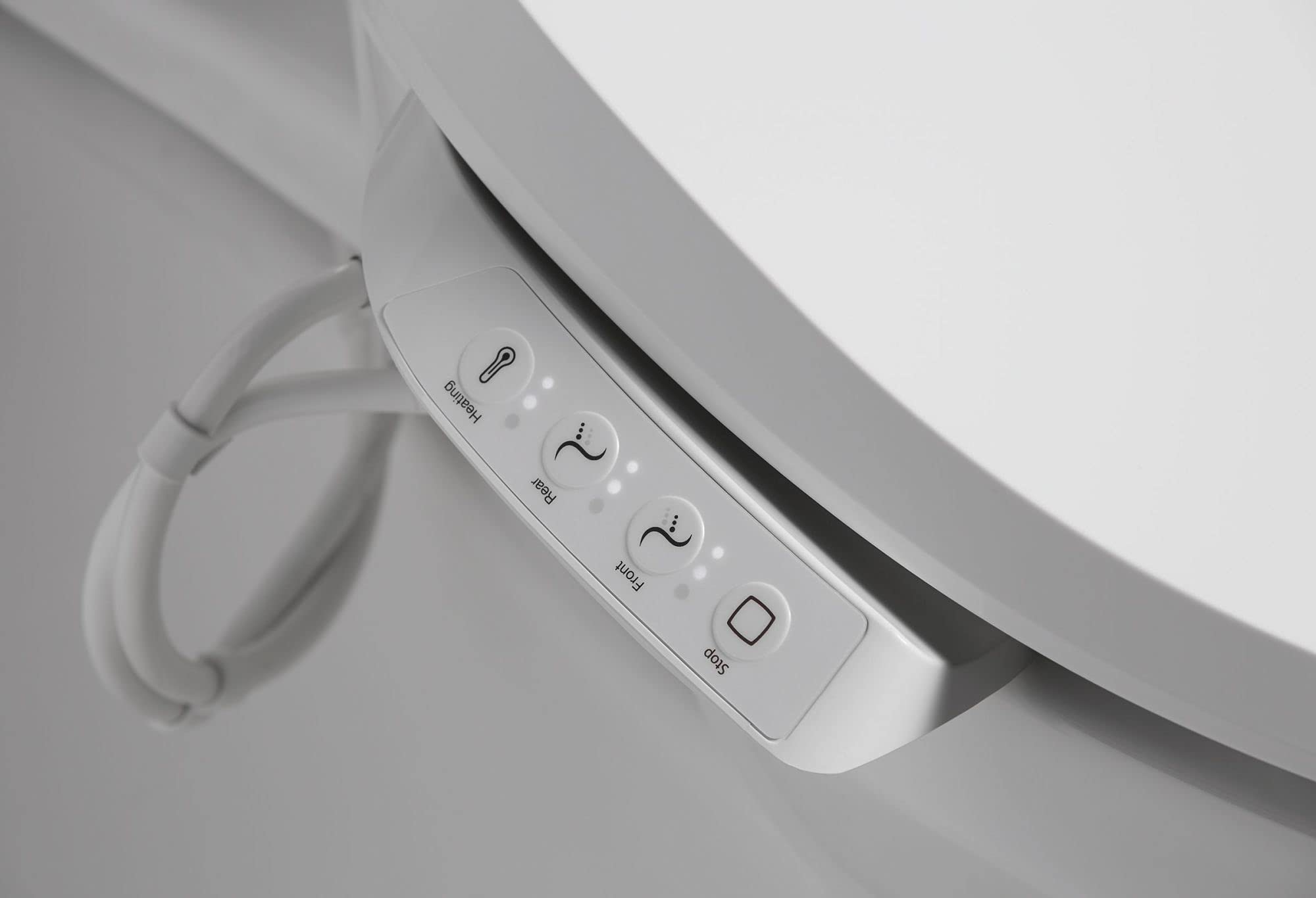 KOHLER 27142-CR-0 PureWash E700 Elongated Heated Bidet Toilet Seat with Remote Control, Bidet Warm Water, Adjustable Bidet Sprayer for Existing Toilets, White