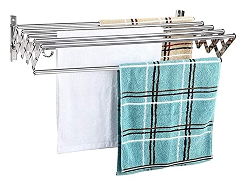 XMCX Folding Laundry Drying Rack- Wall Mounted Clothing Shelf for Shirts Pants Towels Shoes Garments Hanging Hanger Easy Storage (Size : 100cm/39.4in)