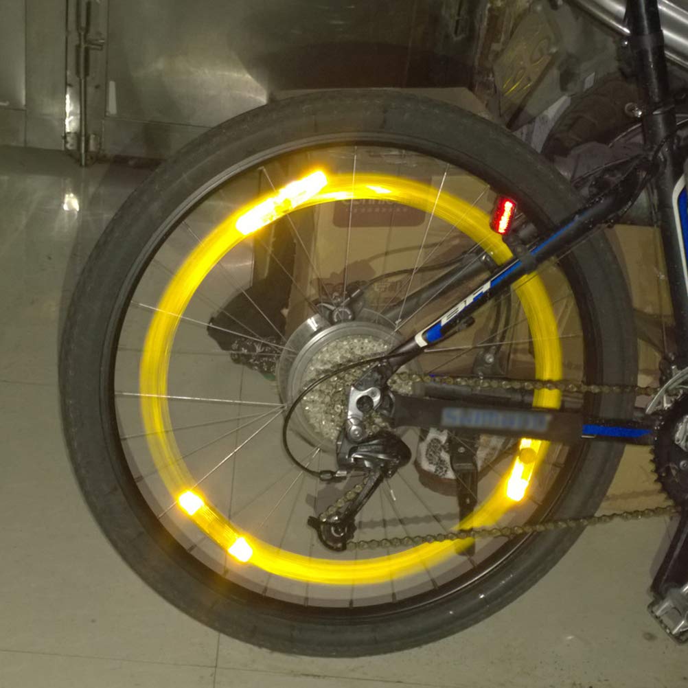 LIOOBO 4Pcs Bike Wheel Safety Warning Reflector Bicycle Wheel Spoke Light for Night Riding