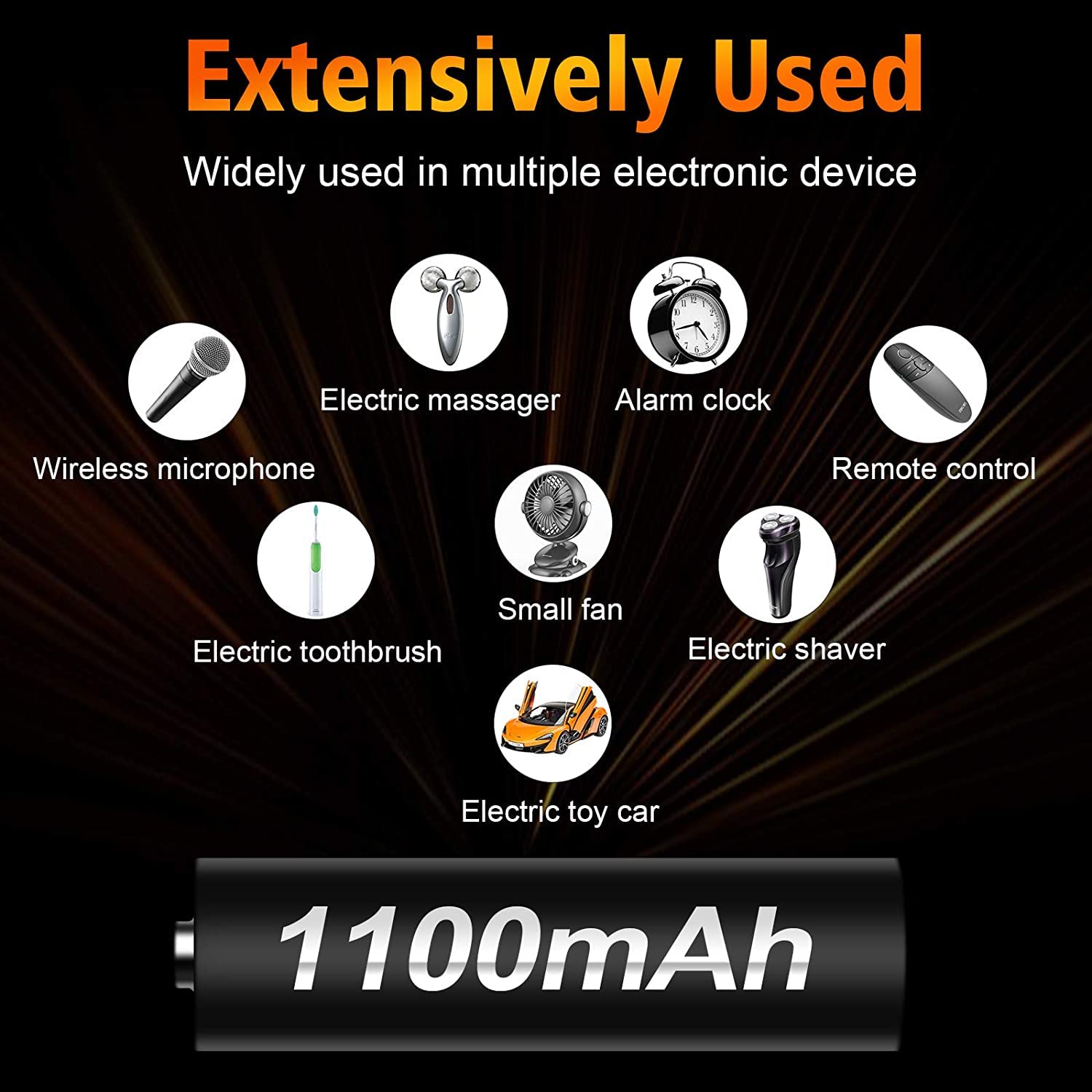 Tenberly 30 Pack AAA Rechargeable Battery 1.2V Ni-MH 1100mAh Precharged 1200 Cycles Low Self-Discharge Battery AAA Rechargeable