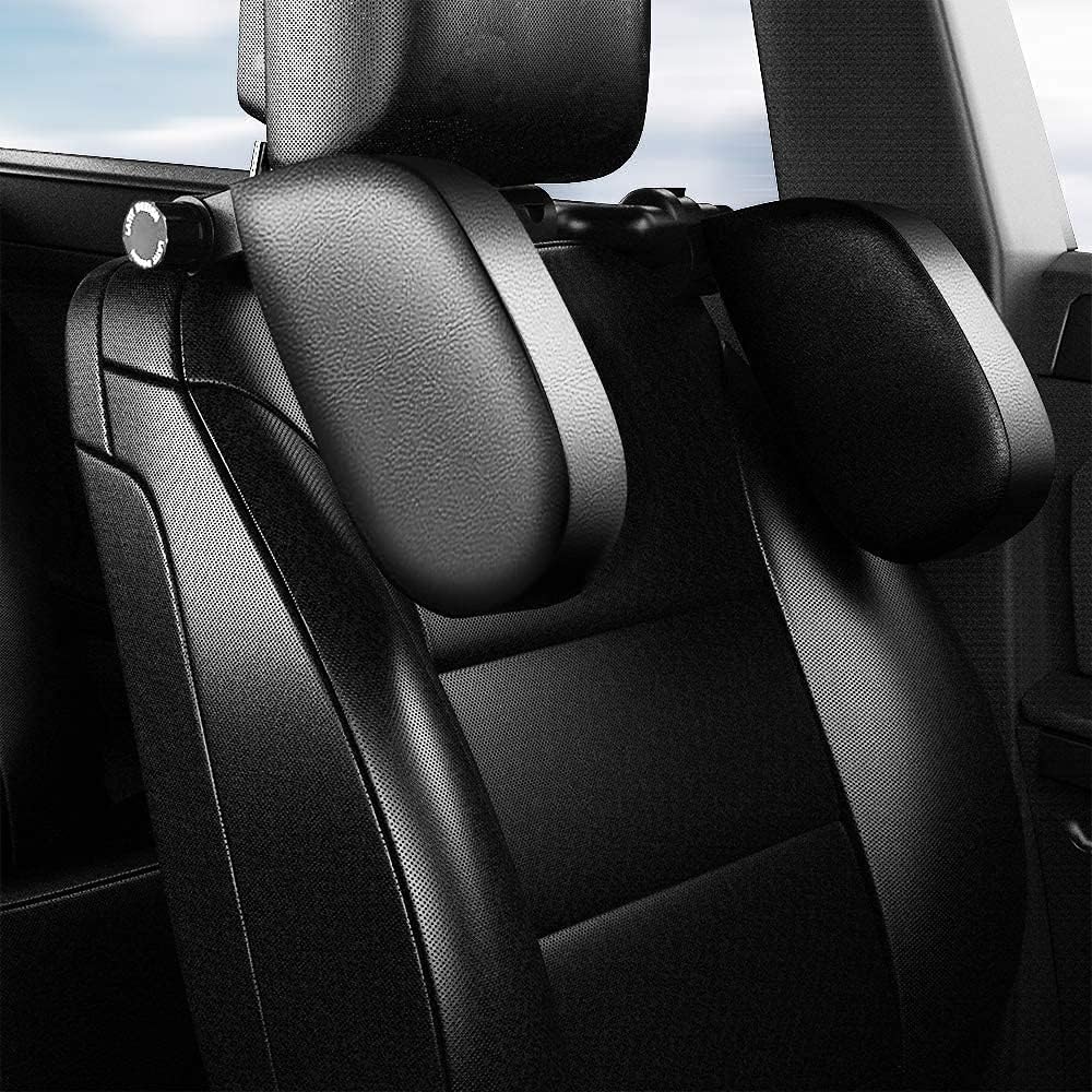LATIT Car Seat Headrest Pillow, Premium Car Head Support, Detachable Head Neck Support Adjustable Travel Sleeping Cushion for Kids Adults - Black