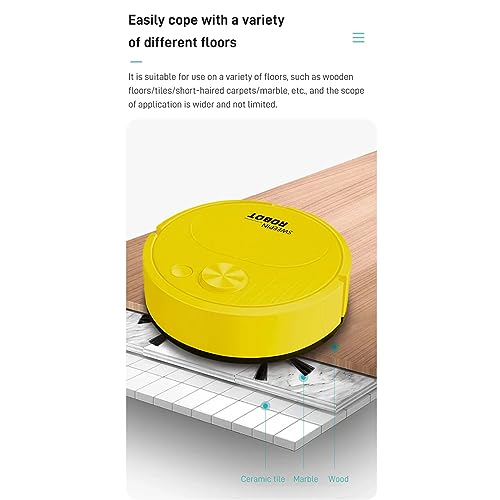 XNGIIKIN Robot Vacuums Robotic Vacuums Floor Cleaning Machines for Low Carpets, Pet Hair, Hard Floors (White)