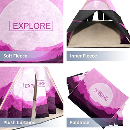Y-DSIWX Guinea Pig Hideout House Bed, Sunset Pattern Rabbit Cave, Squirrel Chinchilla Hamster Hedgehog Nest Cage