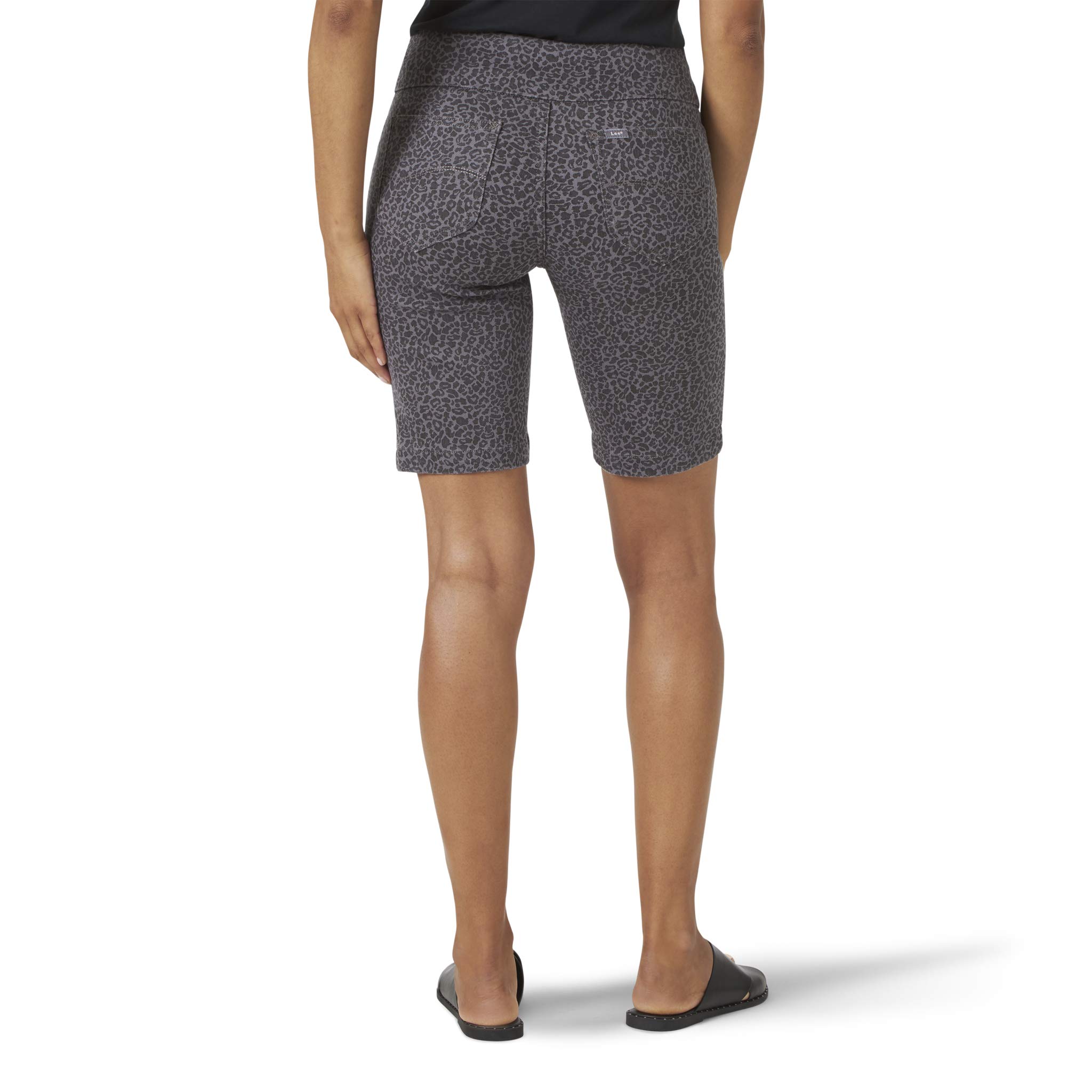 Lee Women's Sculpting Slim Fit Pull On 10" Bermuda Short, Dazed Leopard, 8