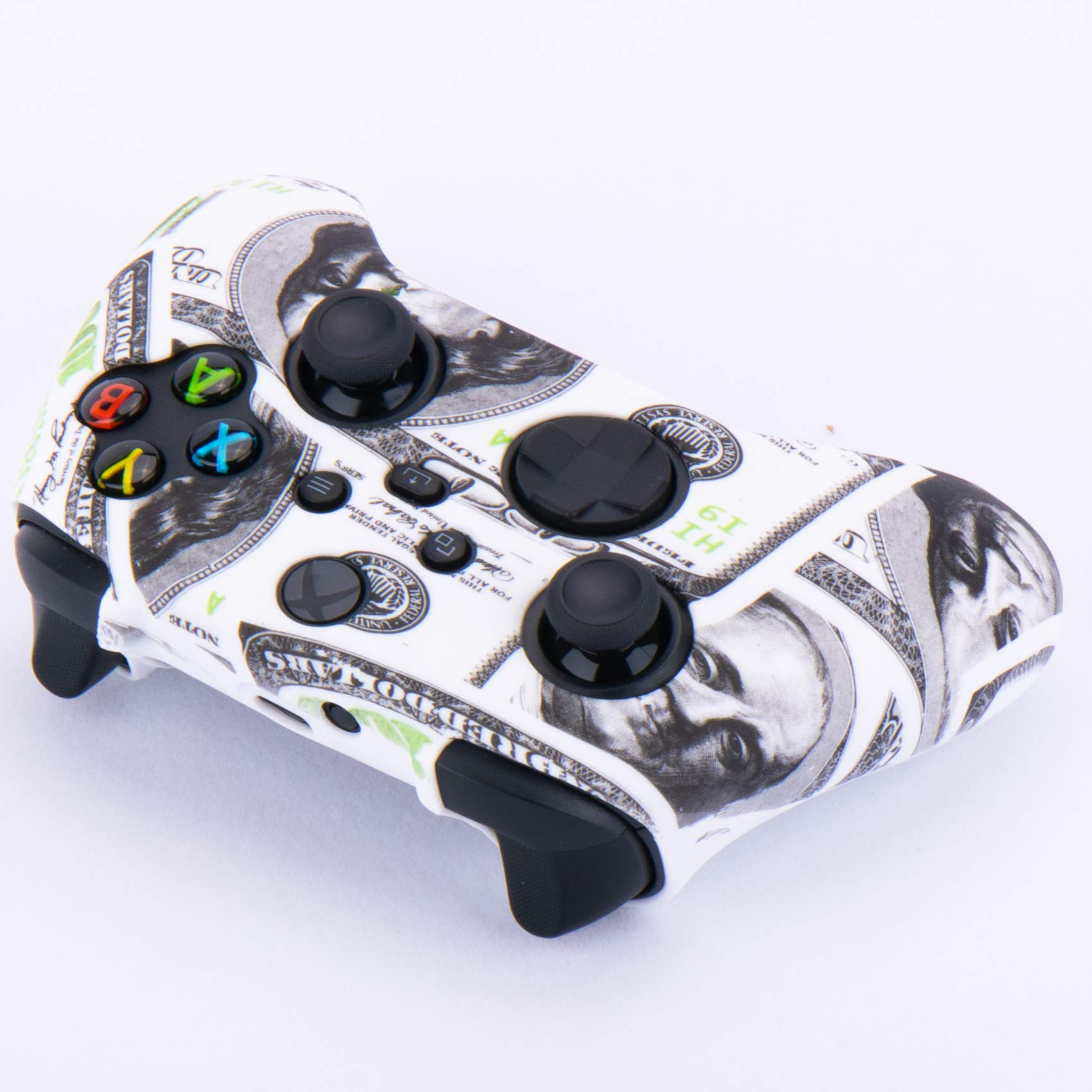 MXRC Silicone Rubber Printing Cover Skin Case x 1 Anti-Slip Customize for Xbox Series X/S Controller x 2(America Dream) + Thumb Grips x 8
