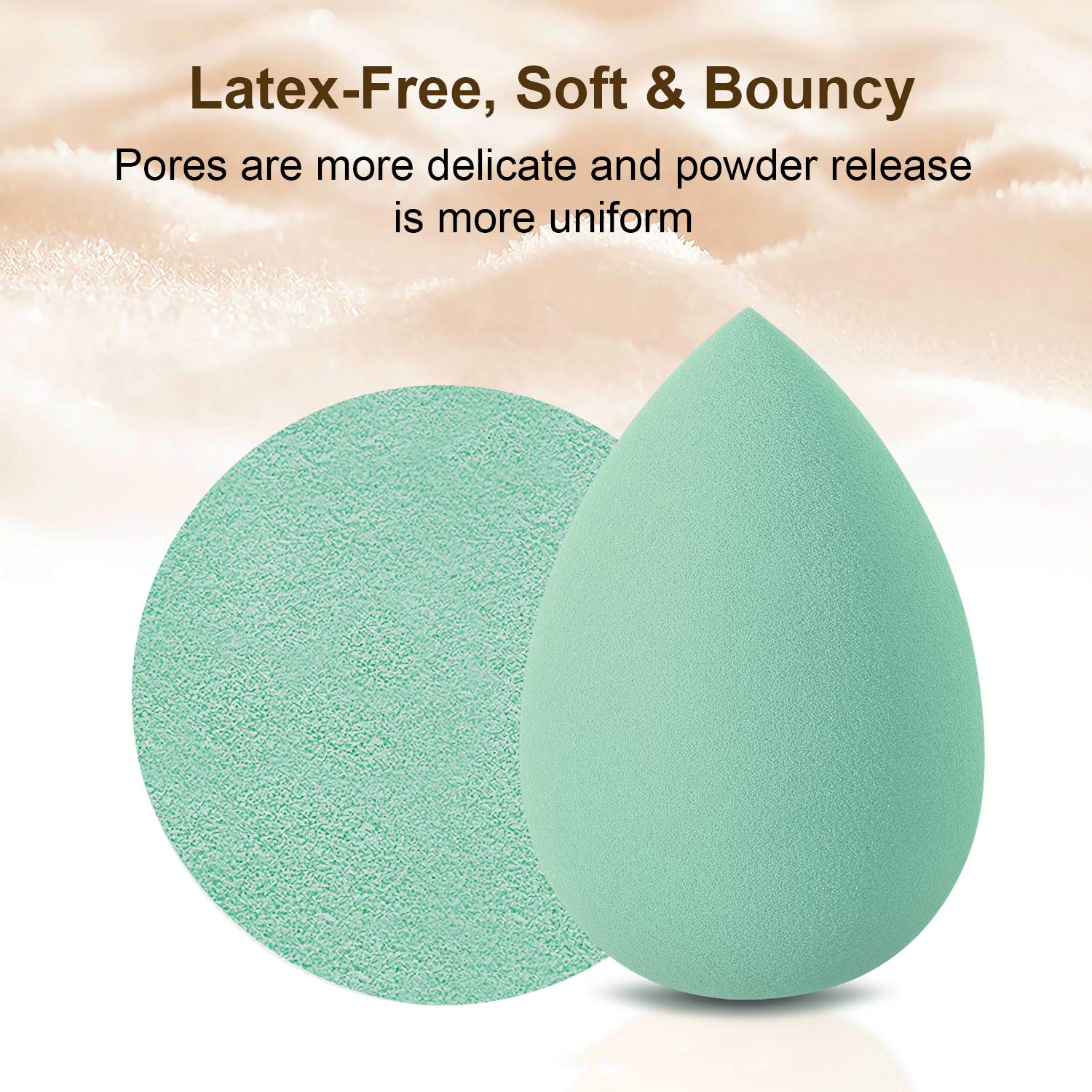 Makeup Sponges, Larbois 10-Pack Blender Beauty Foundation Blending Sponge, Professional Beauty Makeup Set for Dry & Wet Use (Multicolored)