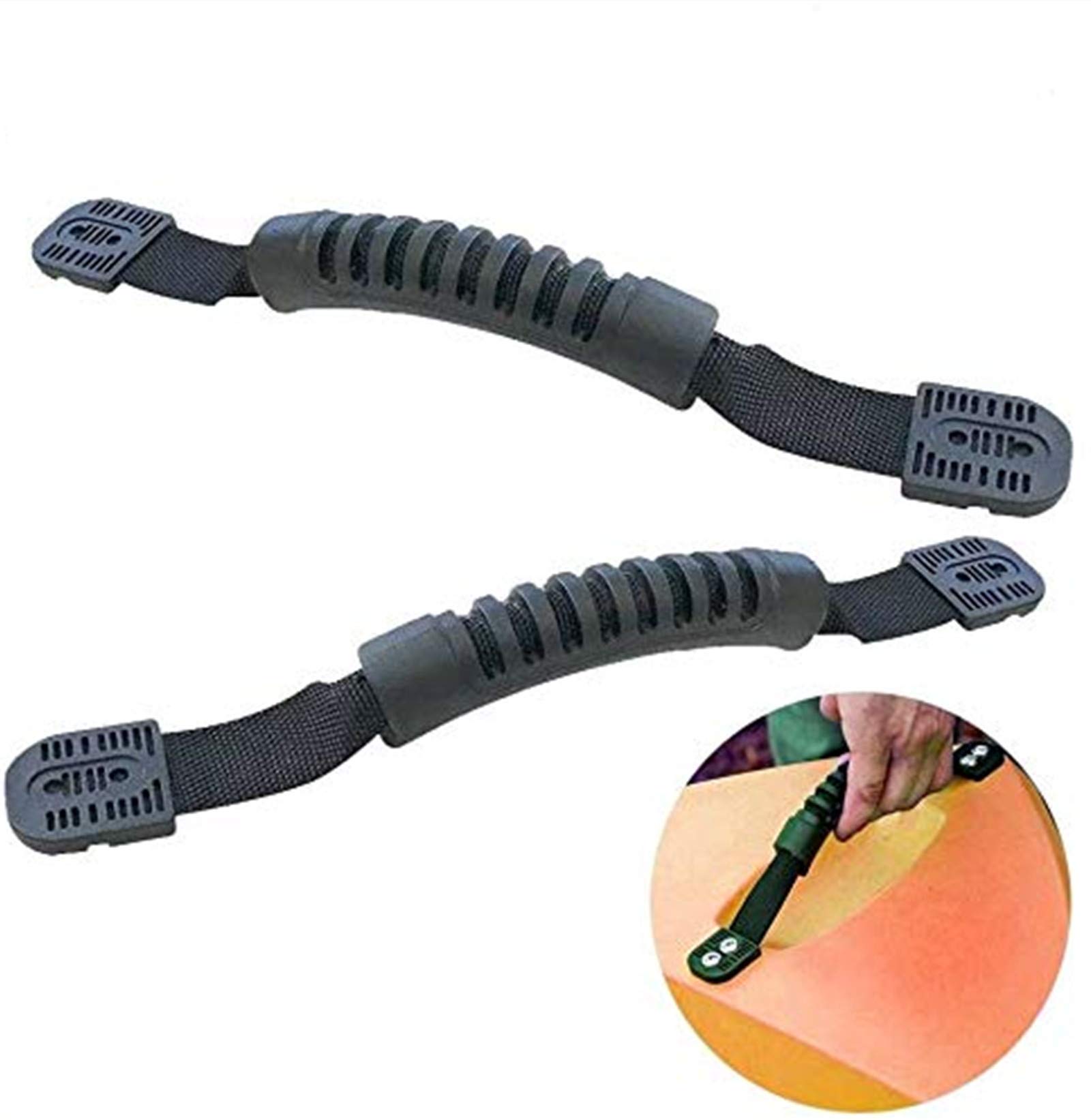 KINDPMA Kayak Carry Handle 2 Pack Heavy Duty Rubber Kayak Moulded Webbing Handles Replacement Accessories for Ocean Kayak Lifetime Kayaks Pelican Kayaks Perception Kayaks Canoe or Luggage