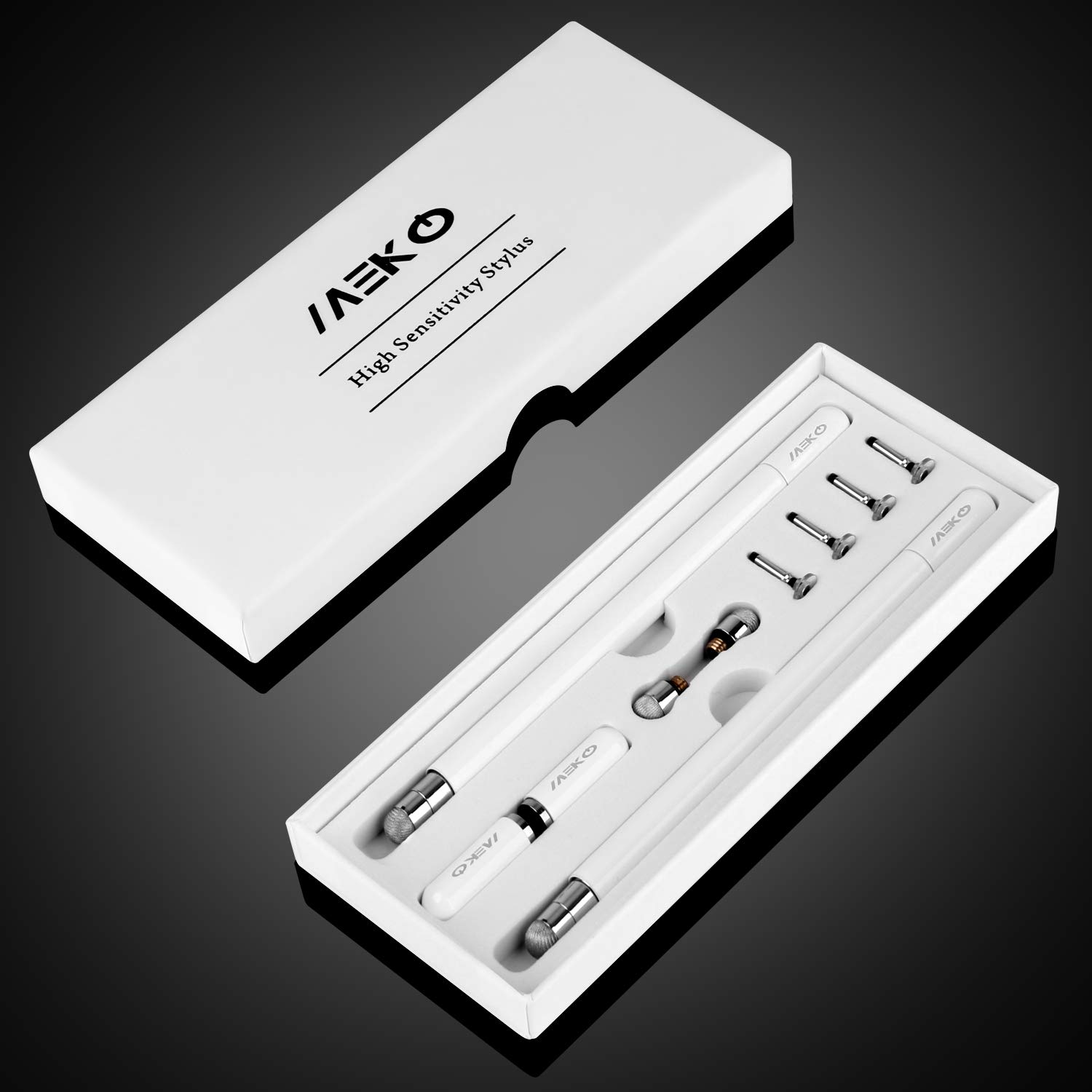 MEKO Magnetic Disc Stylus for iPad Pencil Compatiable with All Touch Screen Devices Including Smart Phones, Computers, Tablets (2-Packs Stylus Pen with Acessories)
