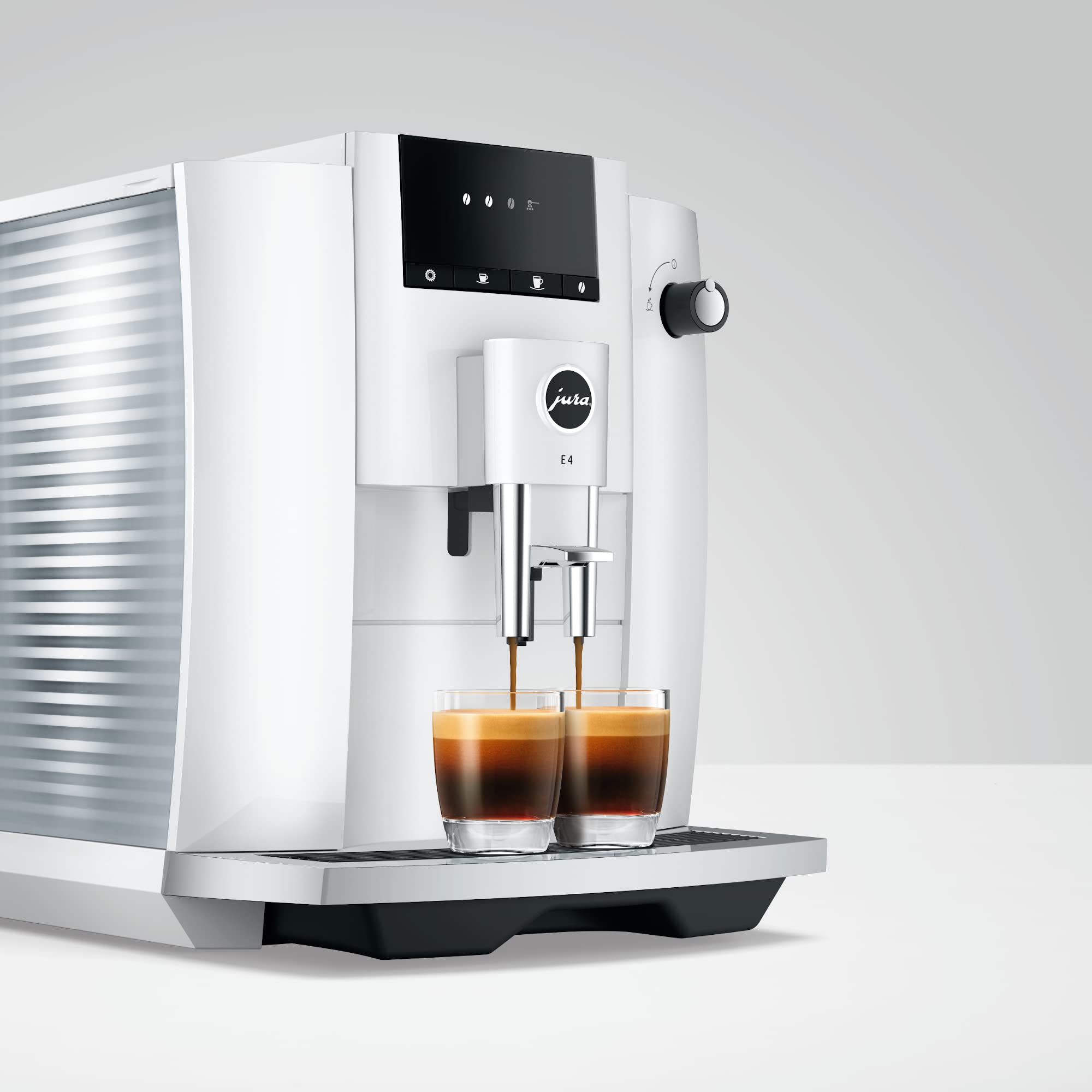 Jura E4 Automatic Coffee Machine (Piano White)