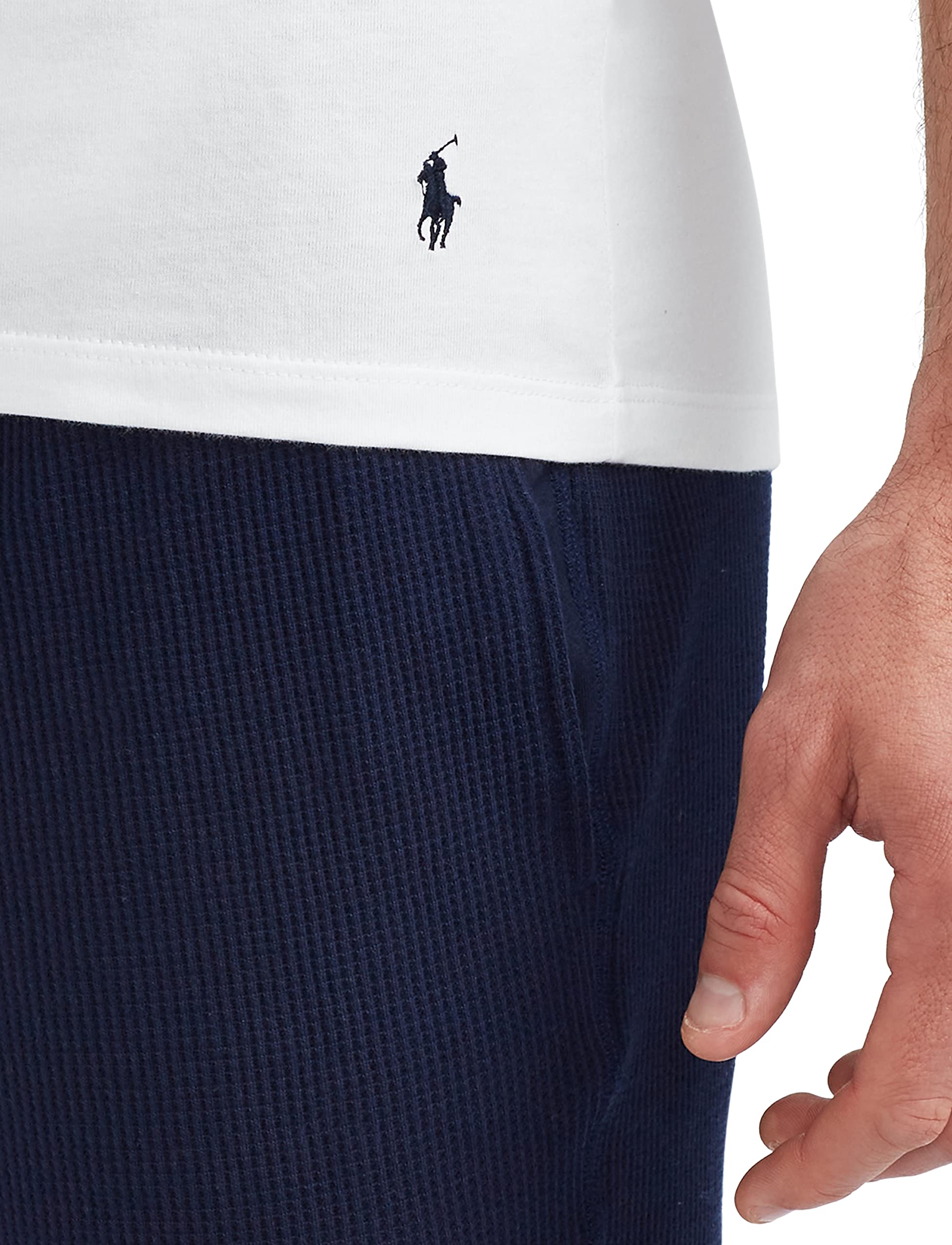 POLO RALPH LAUREN Men's Classic Fit Cotton Crew Tee Big & Tall, White/Cruise Navy, 2X