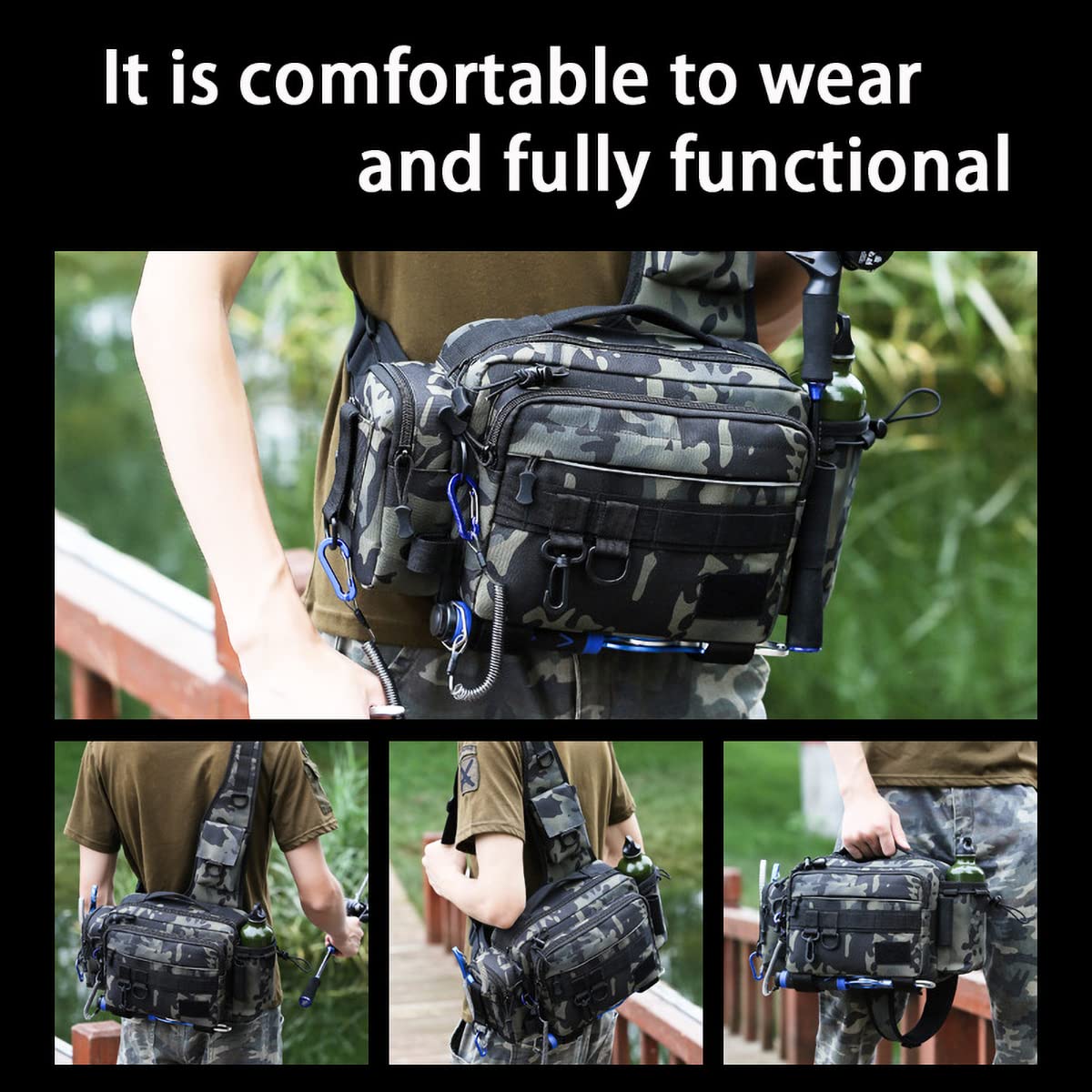 Outdoor Camping Waterproof Backpack Fishing Bag Fishing Gear Bag