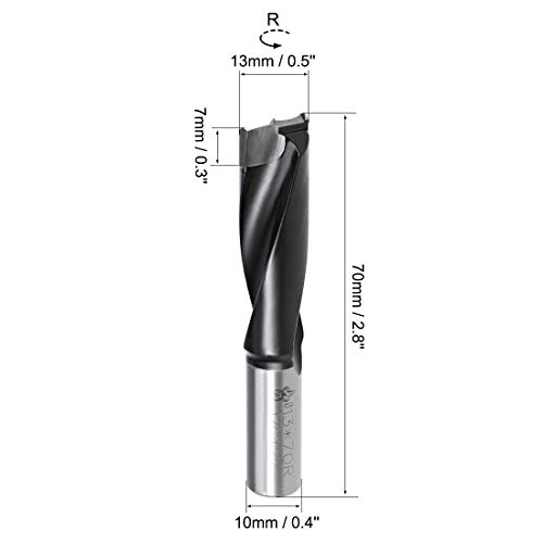 uxcell® Brad Point Drill Bits for Wood 13mm x 70mm Forward Turning HSS for Woodworking Carpentry Drilling Tool